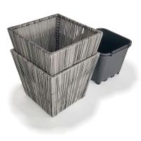 China Handmade Square Shape Metal Frame Wicker Flower Pot with Plastic Original Green OEM Customized Style for sale