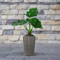 China Factory Hot Sale Metal Frame PE Rattan Weather Resistance Indoor Outdoor Planter Stand Popular Flower Pot for sale