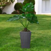 China Factory Hot Sale Metal Frame PE Rattan Weather Resistance Indoor Outdoor Planter Stand Popular Flower Pot for sale