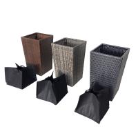 China Factory Hot Sale Metal Frame PE Rattan Weather Resistance Indoor Outdoor Planter Stand Popular Flower Pot for sale