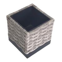 China Latest Popular Garden Planter Metal Frame Weather Resistance PE Rattan Flowerpot Plant Pot for sale