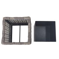China Latest Popular Garden Planter Metal Frame Weather Resistance PE Rattan Flowerpot Plant Pot for sale