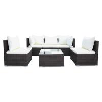 China PE Rattan Corner Conversation Leisure Furniture Outdoor Garden Big Sofas Brown for sale