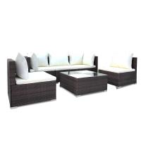 China PE Rattan Corner Conversation Leisure Furniture Outdoor Garden Big Sofas Brown for sale