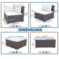 China PE Rattan Corner Conversation Leisure Furniture Outdoor Garden Big Sofas Brown for sale
