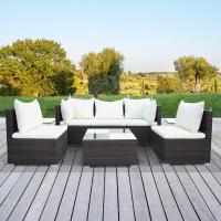 China PE Rattan Corner Conversation Leisure Furniture Outdoor Garden Big Sofas Brown for sale