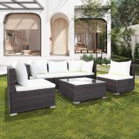 China PE Rattan Corner Conversation Leisure Furniture Outdoor Garden Big Sofas Brown for sale