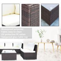 China PE Rattan Corner Conversation Leisure Furniture Outdoor Garden Big Sofas Brown for sale