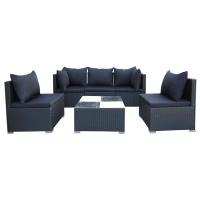China Factory Promotion Free Combination Sets Conversation Leisure Sofa Sets Black for sale