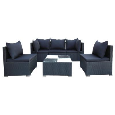 China Factory Promotion Free Combination Sets Conversation Leisure Sofa Sets Black for sale