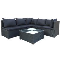China Factory Promotion Free Combination Sets Conversation Leisure Sofa Sets Black for sale