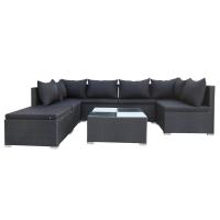 China Factory Promotion Free Combination Sets Conversation Leisure Furniture Outdoor Garden Big Sofa Sets Black for sale