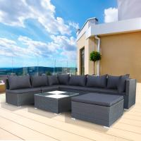 China Factory Promotion Free Combination Sets Conversation Leisure Furniture Outdoor Garden Big Sofa Sets Black for sale