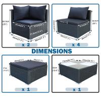 China Factory Promotion Free Combination Sets Conversation Leisure Furniture Outdoor Garden Big Sofa Sets Black for sale