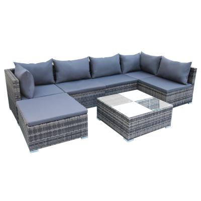 China Rattan Corner Free Combination Lounge Conversation Leisure Furniture Outdoor Garden Sofas Grey for sale