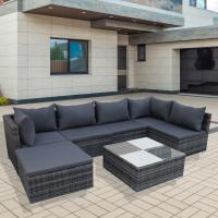 China Rattan Corner Free Combination Lounge Conversation Leisure Furniture Outdoor Garden Sofas Grey for sale