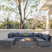China Rattan Corner Free Combination Lounge Conversation Leisure Furniture Outdoor Garden Sofas Grey for sale