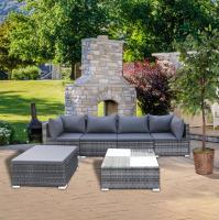 China Steel Frame PE Rattan Corner Free Combination Sets Conversation Leisure Furniture Grey Outdoor Garden for sale