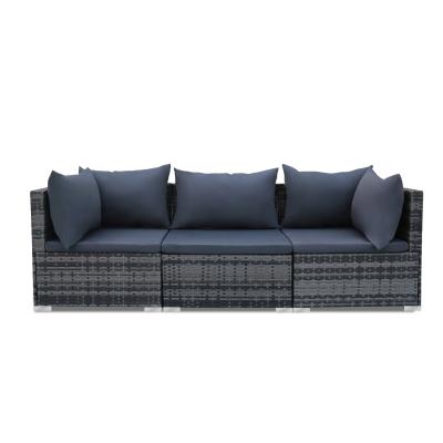 China Garden Patio Balcony Corner Furniture Sets Galvanizing Steel Frame Gray PE Wicker Free Combination Sofa Sets for sale
