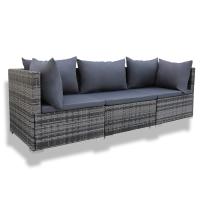 China Garden Patio Balcony Corner Furniture Sets Galvanizing Steel Frame Gray PE Wicker Free Combination Sofa Sets for sale