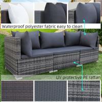 China Garden Patio Balcony Corner Furniture Sets Galvanizing Steel Frame Gray PE Wicker Free Combination Sofa Sets for sale