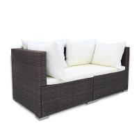 China Furniture Set Garden Patio Balcony Corner Sets Galvanizing Steel Frame Brown PE Wicker Free Combination  Sofa Sets for sale