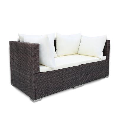 China Furniture Set Garden Patio Balcony Corner Sets Galvanizing Steel Frame Brown PE Wicker Free Combination  Sofa Sets for sale