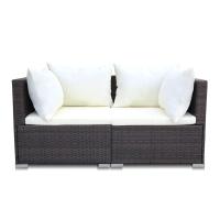 China Furniture Set Garden Patio Balcony Corner Sets Galvanizing Steel Frame Brown PE Wicker Free Combination  Sofa Sets for sale