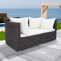 China Furniture Set Garden Patio Balcony Corner Sets Galvanizing Steel Frame Brown PE Wicker Free Combination  Sofa Sets for sale