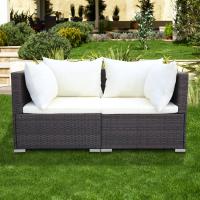 China Furniture Set Garden Patio Balcony Corner Sets Galvanizing Steel Frame Brown PE Wicker Free Combination  Sofa Sets for sale