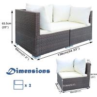China Furniture Set Garden Patio Balcony Corner Sets Galvanizing Steel Frame Brown PE Wicker Free Combination  Sofa Sets for sale