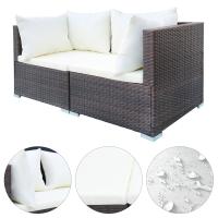 China Furniture Set Garden Patio Balcony Corner Sets Galvanizing Steel Frame Brown PE Wicker Free Combination  Sofa Sets for sale