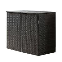 China City Squares Environmentally Friendly Beautiful and Timeless Design Materials Steel Frame Rattan Rubbish Trash Can Cover for sale