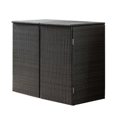 China City Squares Environmentally Friendly Beautiful and Timeless Design Materials Steel Frame Rattan Rubbish Trash Can Cover for sale