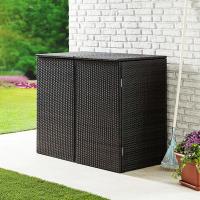 China City Squares Environmentally Friendly Beautiful and Timeless Design Materials Steel Frame Rattan Rubbish Trash Can Cover for sale
