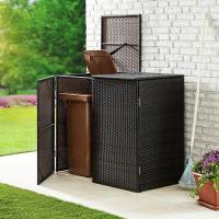 China City Squares Environmentally Friendly Beautiful and Timeless Design Materials Steel Frame Rattan Rubbish Trash Can Cover for sale