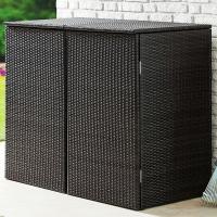 China City Squares Environmentally Friendly Beautiful and Timeless Design Materials Steel Frame Rattan Rubbish Trash Can Cover for sale
