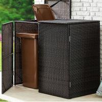 China City Squares Environmentally Friendly Beautiful and Timeless Design Materials Steel Frame Rattan Rubbish Trash Can Cover for sale