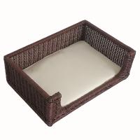 China Factory Wholesale Metal Frame Round Rattan Wicker Rectangle Dogs and Cats Bed for sale