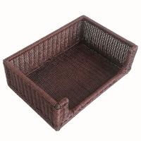 China Factory Wholesale Metal Frame Round Rattan Wicker Rectangle Dogs and Cats Bed for sale