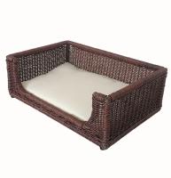 China Factory Wholesale Metal Frame Round Rattan Wicker Rectangle Dogs and Cats Bed for sale