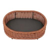 China Metal Frame Poly Round Rattan Oval Shape Dog Cat Medium Size Animal House for sale
