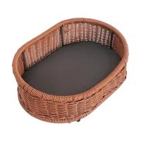 China Metal Frame Poly Round Rattan Oval Shape Dog Cat Medium Size Animal House for sale