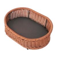 China Metal Frame Poly Round Rattan Oval Shape Dog Cat Medium Size Animal House for sale
