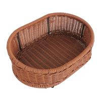 China Metal Frame Poly Round Rattan Oval Shape Dog Cat Medium Size Animal House for sale