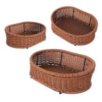 China Metal Frame Poly Round Rattan Oval Shape Dog Cat Medium Size Animal House for sale