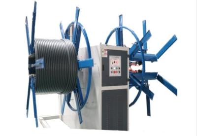 China Double Disk Plastic Pipe Coiler Winding Machine with PLC Control - 16-63mm Pipe Diameter, 60 m/min Speed for sale
