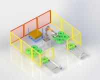 China Automated PET Strapping Winder Winding Machine With Automatic Palletizing System for sale