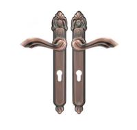 China Antique Decorative Door Window Handles With Keyhole Plate for sale