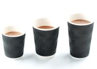 China 400ml PLA  Sturdy Durable Corrugated Paper 12oz Ripple Cups With Lids for sale